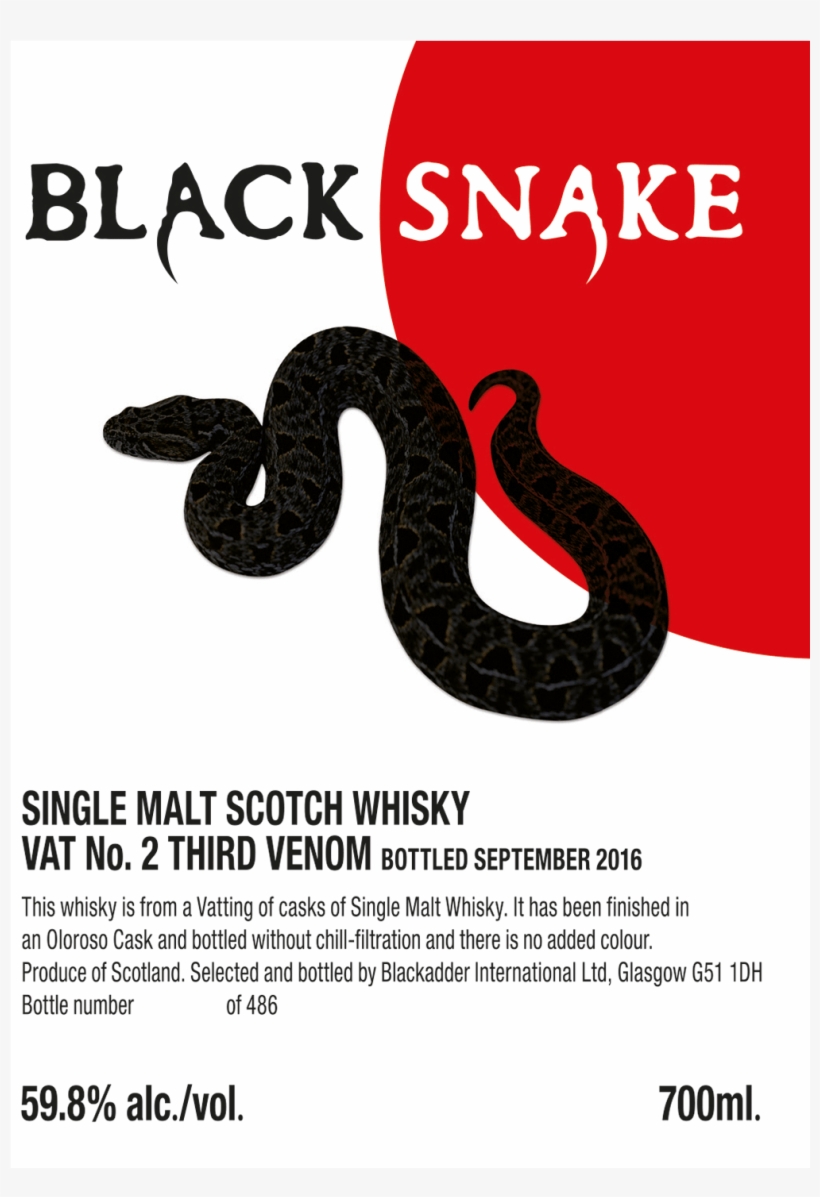 Black Snake Blackadder Single Malt - Free Transparent PNG Download - PNGkey