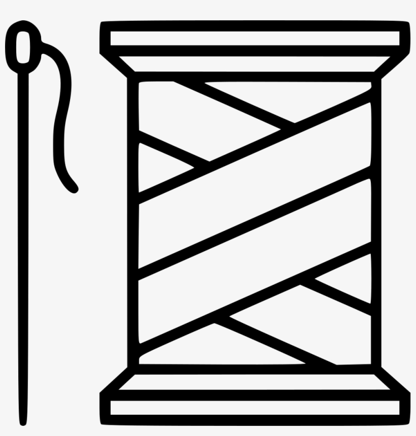 Needle And Thread - Line Art - Free Transparent PNG Download - PNGkey