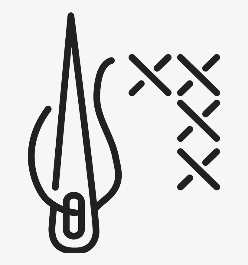 Needle, Thread & Stitches Stamp - Calligraphy - Free Transparent PNG ...