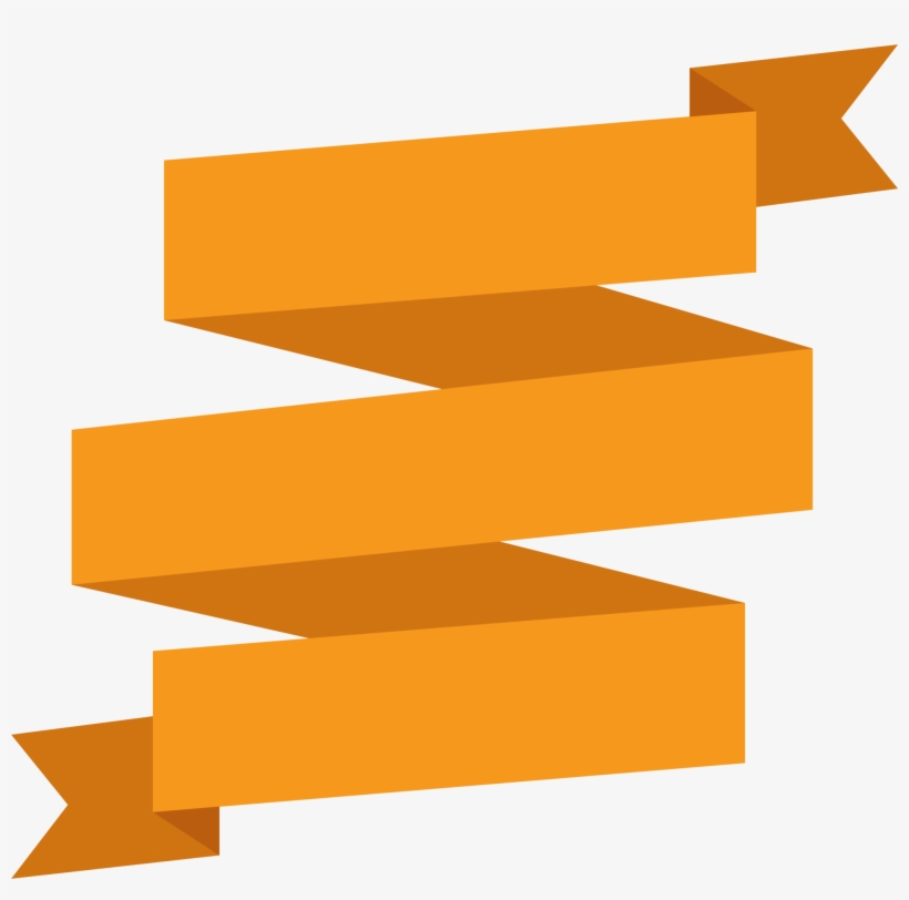 Orange Ribbon Transprent Free - Orange Ribbon Banner Png - Free ...