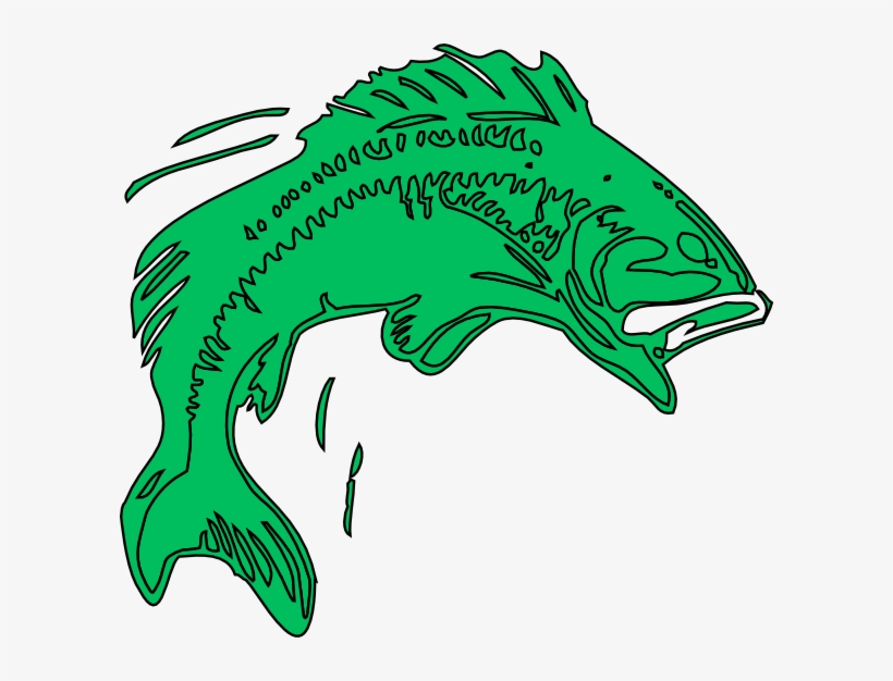 This Free Clipart Png Design Of Bass Fish Green - Free Transparent PNG ...