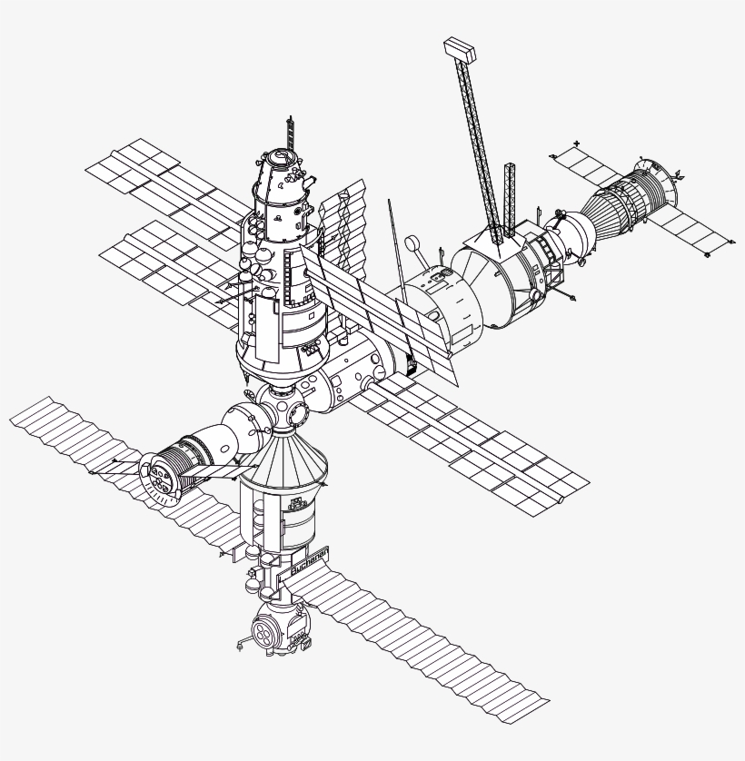 International Space Station Drawing - Free Transparent PNG Download ...