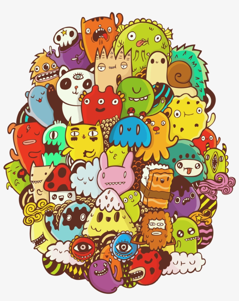Colored Doodle By Doodlebros On Deviantart Clip Black - Doodle Monster ...