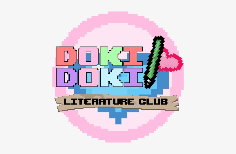 Doki Doki Literature Club - Ddlc Logo Pixel Art - Free Transparent PNG ...