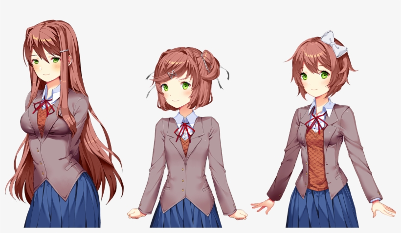 Png - Doki Doki Literature Club Sprites - Free Transparent PNG Download ...
