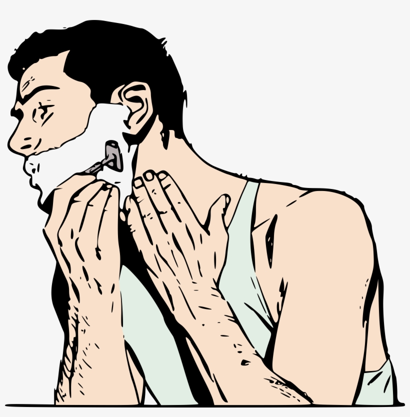 Clip Art Freeuse Stock Man Shaving Colour Big Image - Man Shaving ...