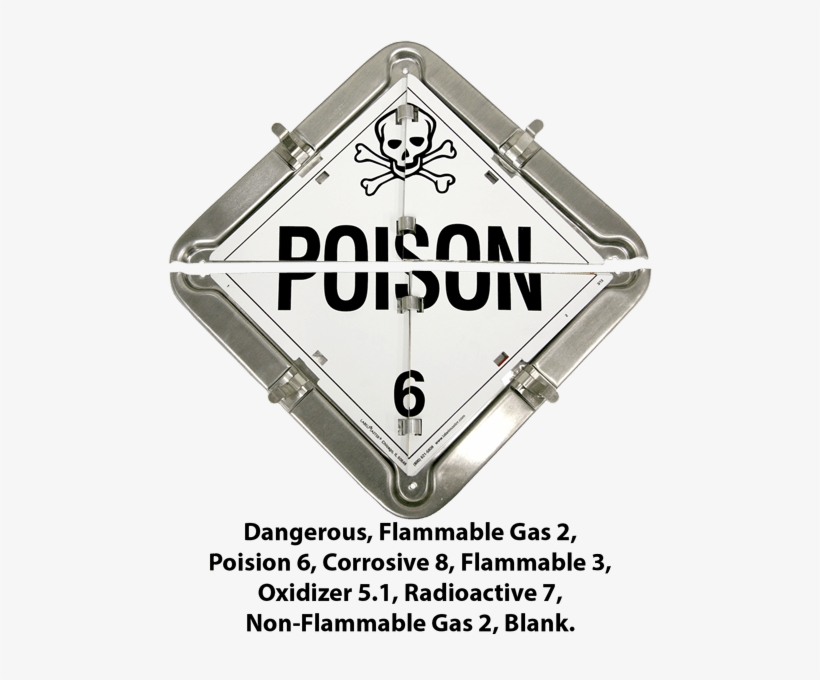 Split Frame 8 Placard Flip Set - Labelmaster Toxic/poison Placard, Un ...