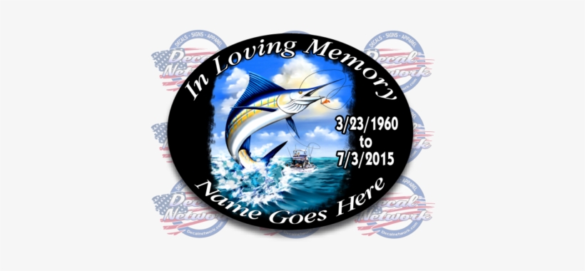 In Loving Memory Decals - Jumping Marlin Fishing Cutout Vinyl Sticker ...