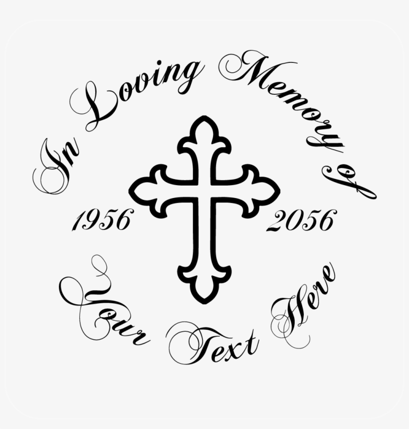 In Loving Memory Cross Decal Style - Cross Clipart Black And White Png ...