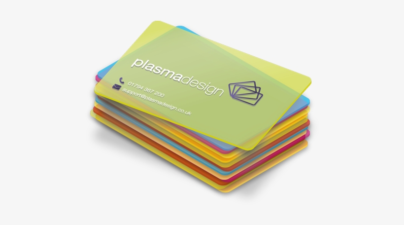 A Stack Of Tinted Translucent Plastic Cards - Pvc Business Card Png ...