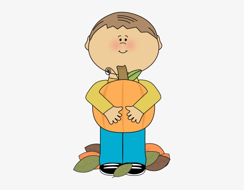 Boy Holding A Pumpkin - Clip Art - Free Transparent PNG Download - PNGkey