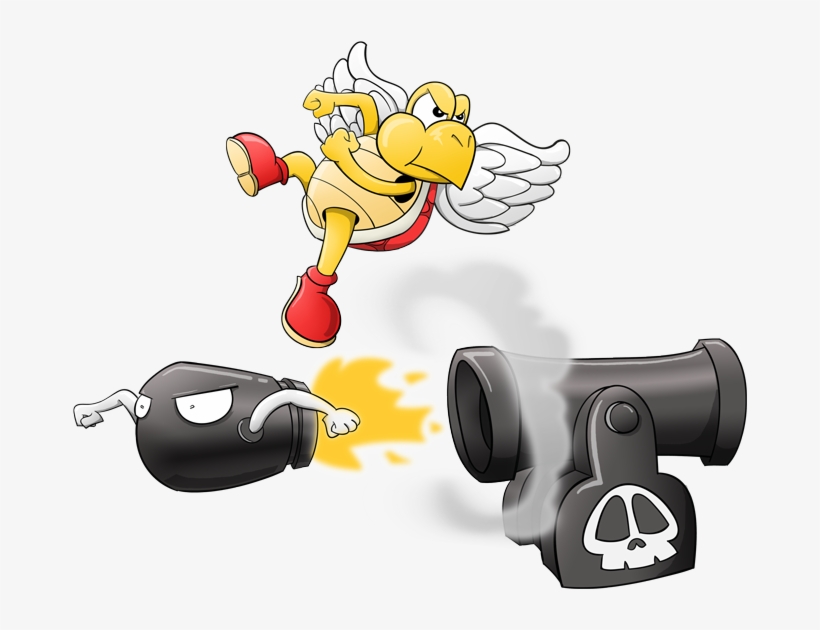 Parakoopa And Bullet Bill - Cartoon - Free Transparent PNG Download ...