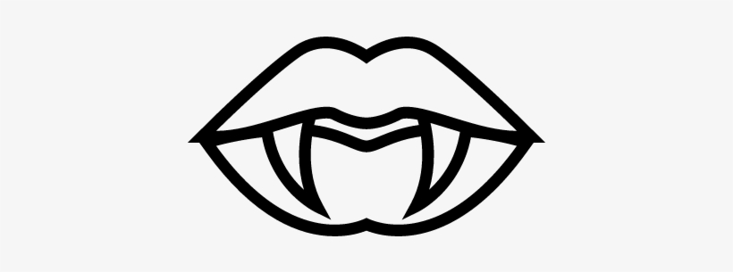 Mouth Lips With Fangs Outline Vector - Fangs Outline - Free Transparent ...