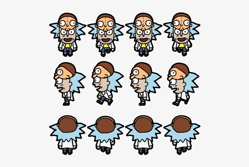 Pocket Mortys Super Fan Rick Side1 - Rick And Morty Sprite - Free ...