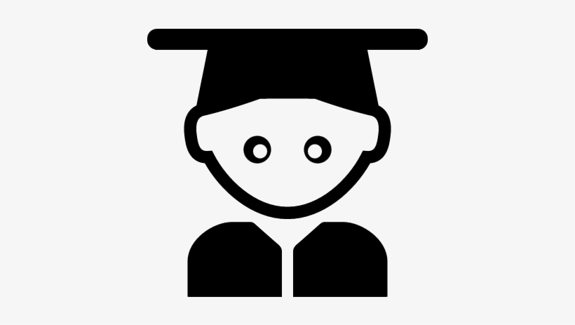 Student With Graduation Hat Vector - Young Icon Black - Free ...