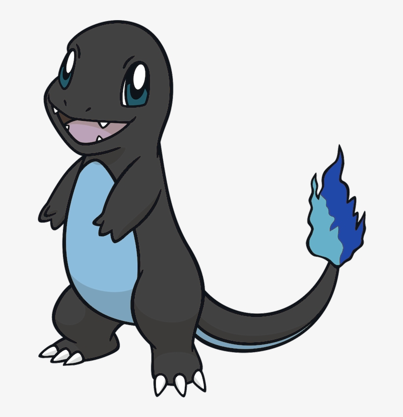 Black Charmander - Black And Blue Charmander - Free Transparent PNG ...