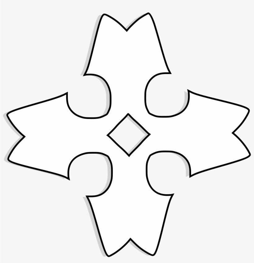 Shaded Heraldic Cross Outline Icons Png - Cross Outline - Free ...