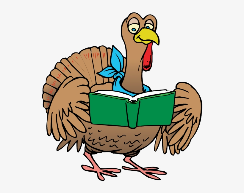 Thanksgiving Clipart Reading - Turkey Reading A Book - Free Transparent ...