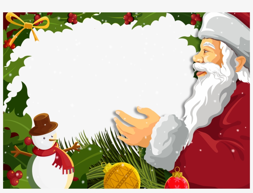 Santa Clipart Frame - Santa Claus Frame Png - Free Transparent PNG ...