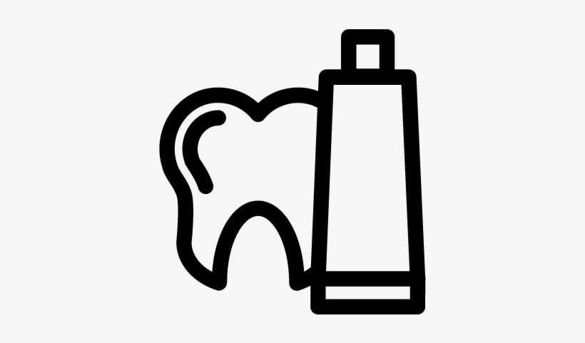 Tooth Outline And Toothpaste Variants Vector - Icono Pasta De Dientes ...