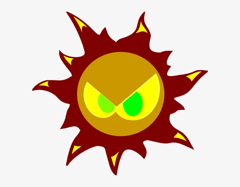 Angry Sun Clip Art At Clker - Angry Sun Png - Free Transparent PNG ...