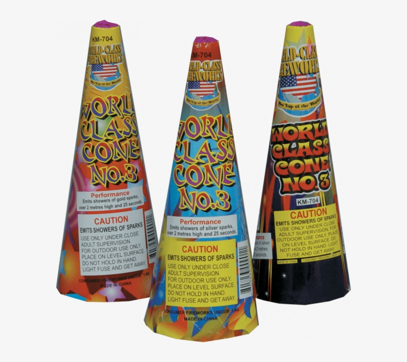 #3 Assorted Cone Fountain - World Class Fireworks - Free Transparent ...