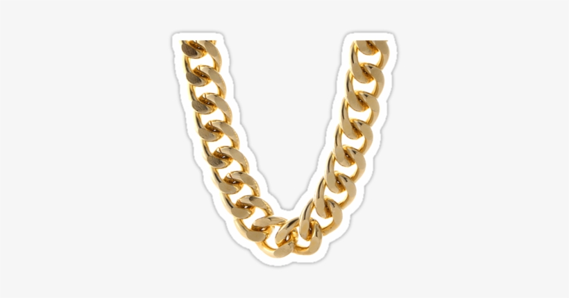 Gold Chain By Primotees Rapper Gold Chain Png - Gold Chain White T ...