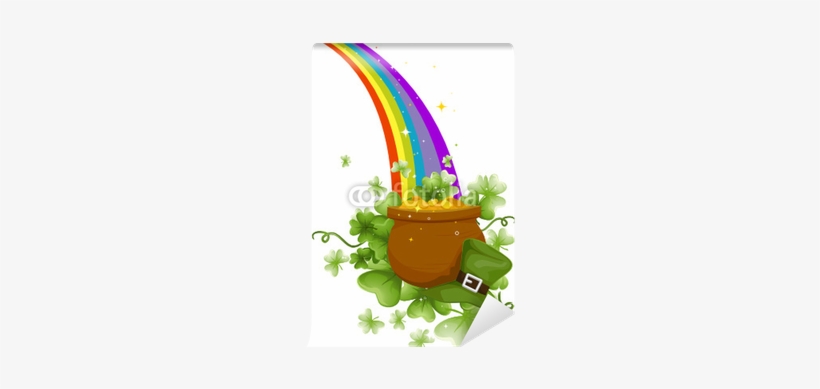 Pot Of Gold At The End Of A Rainbow Wall Mural - March Pot Of Gold ...