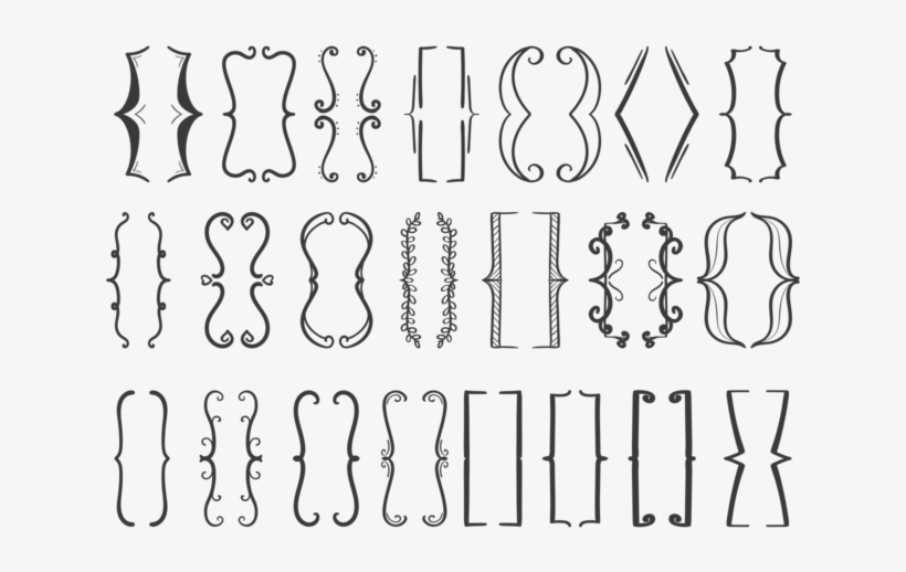 Bracket Icons Set - Hand Drawn Brackets Transparent - Free Transparent ...