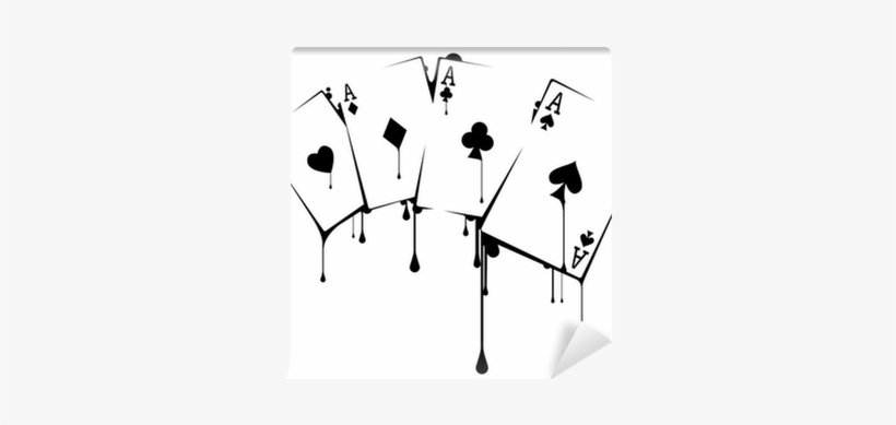 Cards Painted With Dripping Paint Wall Mural • Pixers® - Sticker - Free ...