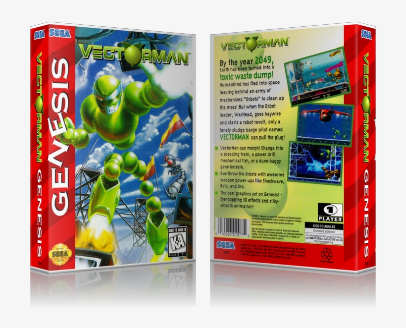 Sega Genesis Vector Man Sega Megadrive Replacement - Vectorman Sega ...