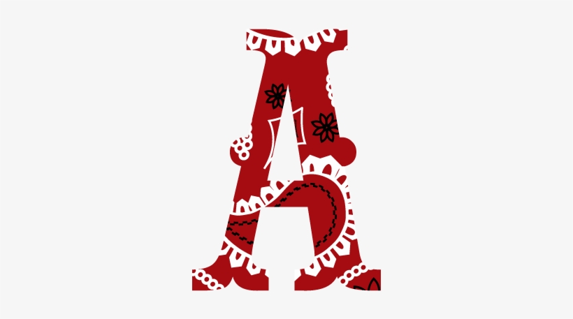 Red Bandana Textstyles Canvas Decal - Bandana Letter Fonts - Free ...