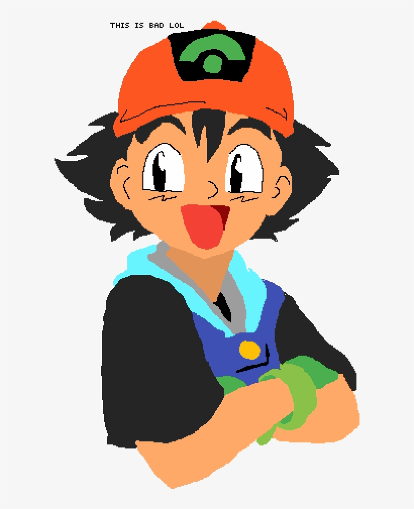 No Shading Ash Ketchum - Cartoon - Free Transparent PNG Download - PNGkey