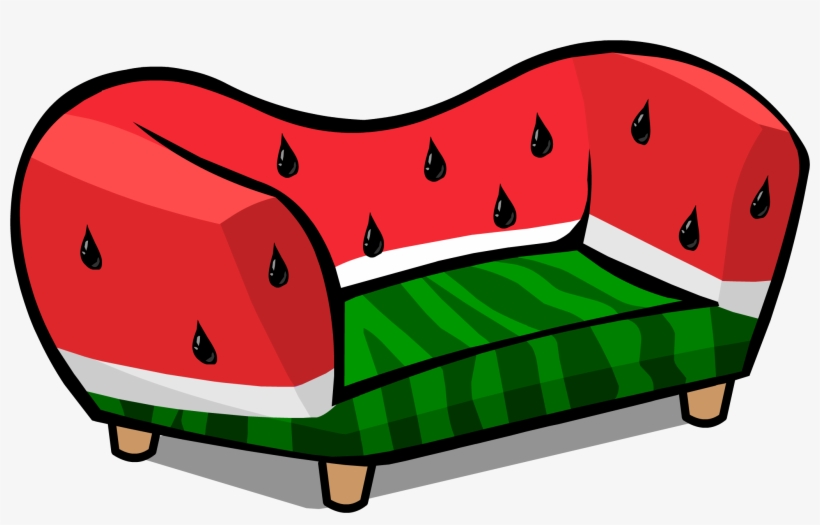 Watermelon Sofa Sprite 008 - Sofá Club Penguin - Free Transparent PNG ...