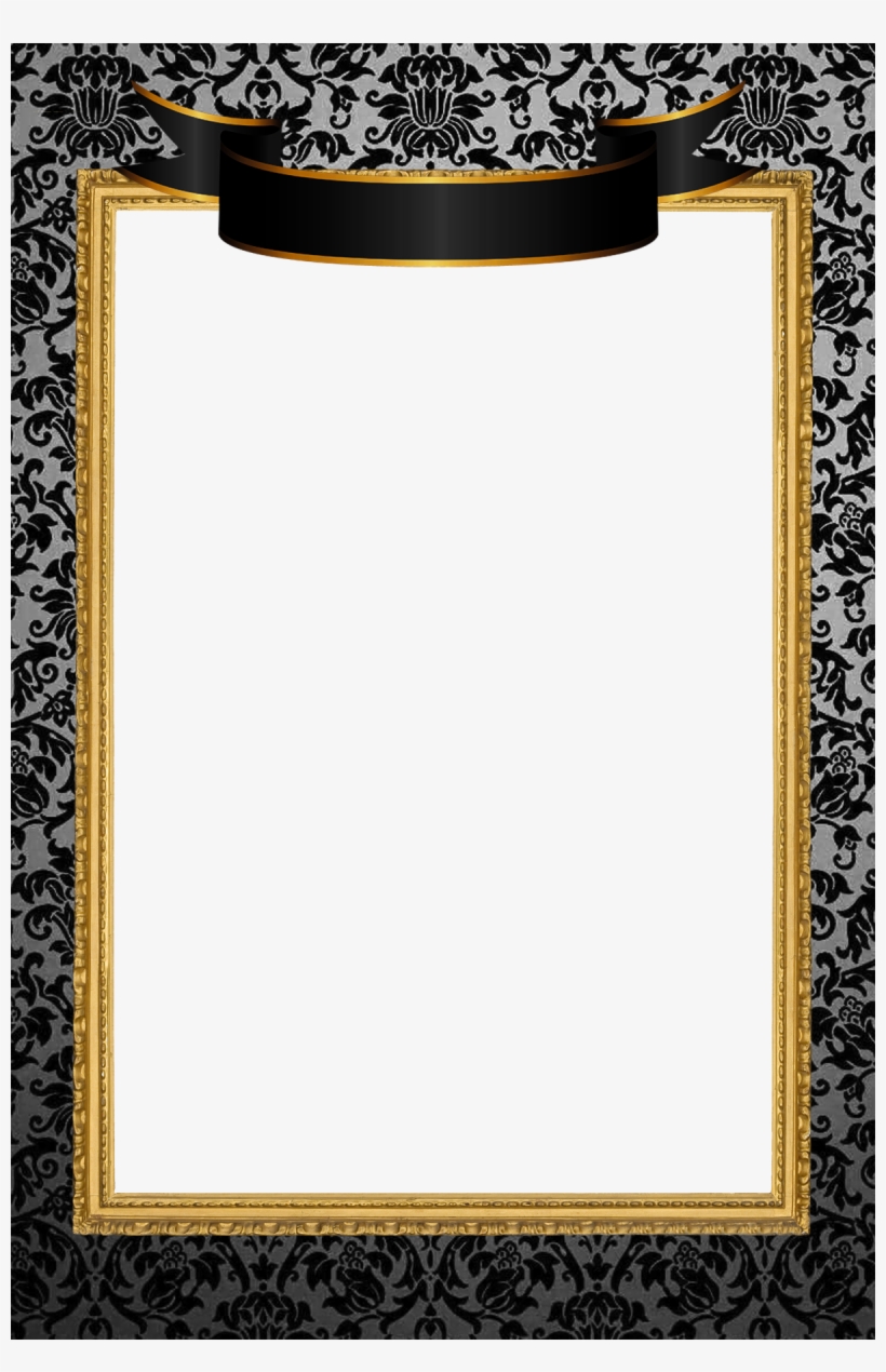 Black And Gold Frame Png - Black And White - Free Transparent PNG ...