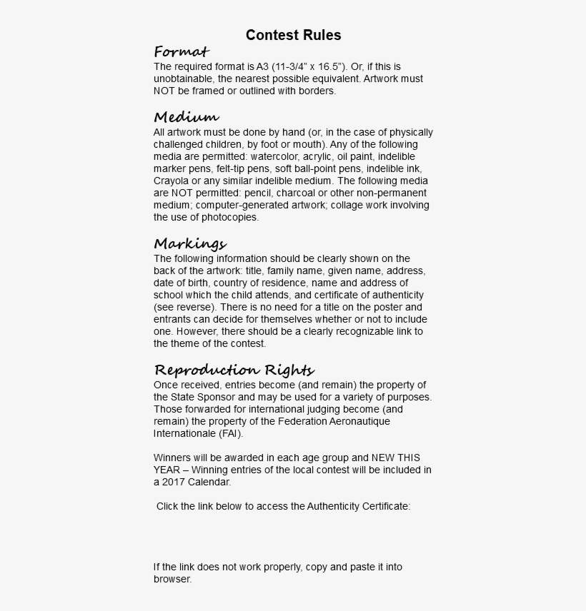 Artwork Is Contest Rules Format The Required Format - Viết Tiểu Sử Tóm ...