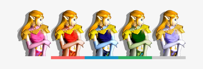 Zelda Palette - Super Smash Bros Melee Zelda Color - Free Transparent ...