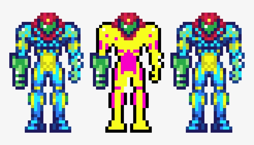 Samus Aran - Metroid Fusion Pixel Art - Free Transparent PNG Download ...