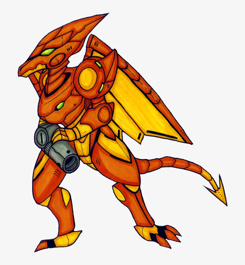 Art Trade Armored Zebecian Dragoness Samus - Ridley Metroid Suit - Free ...