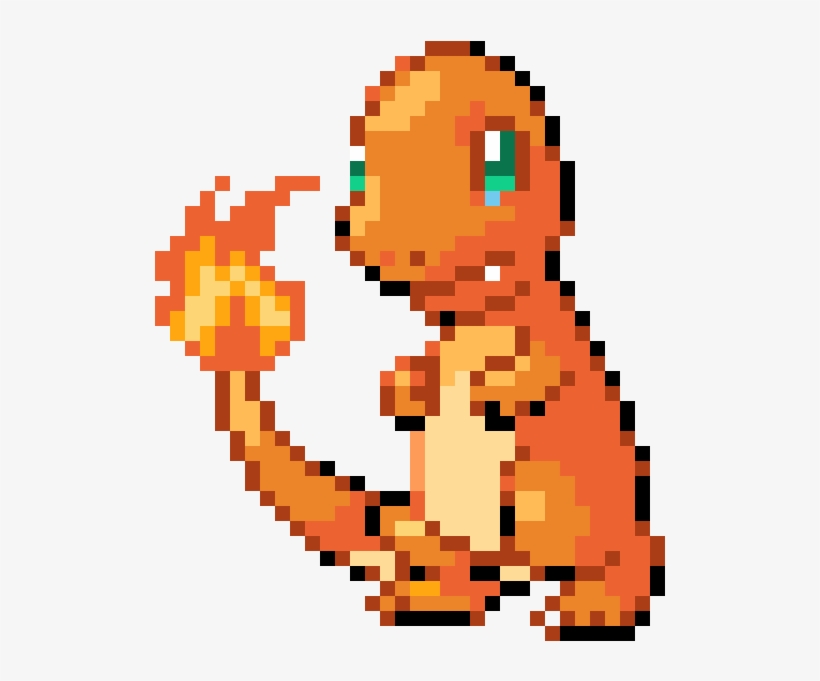 Charmander - Charmander Pixel Art - Free Transparent PNG Download - PNGkey