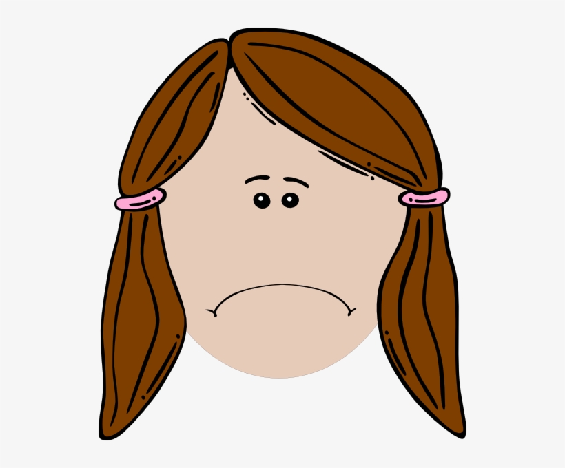 Sad Girl Face Cartoon - Free Transparent PNG Download - PNGkey