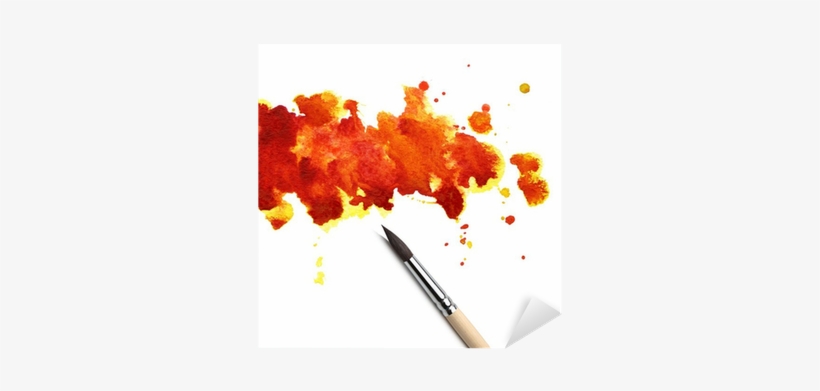 Abstract Watercolor Painted Background With Brush Sticker - Artist ...
