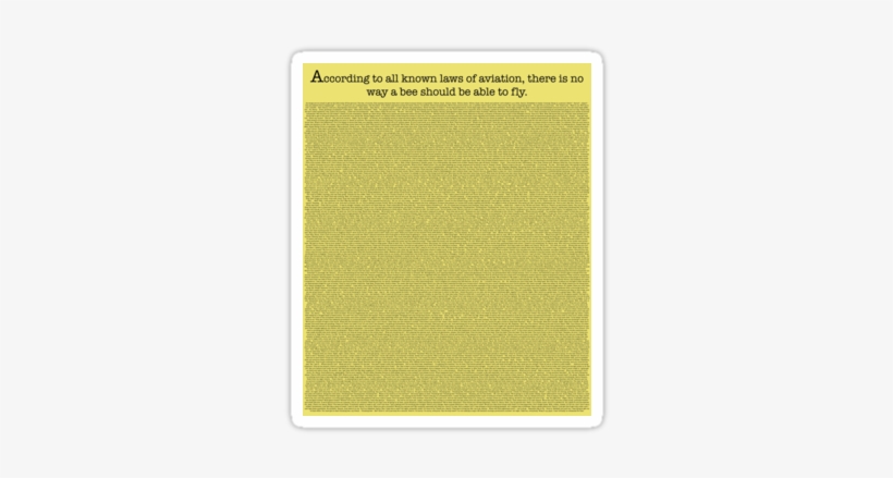 "the Entire Bee Movie Script " Stickers By Mega Megantron - Free ...