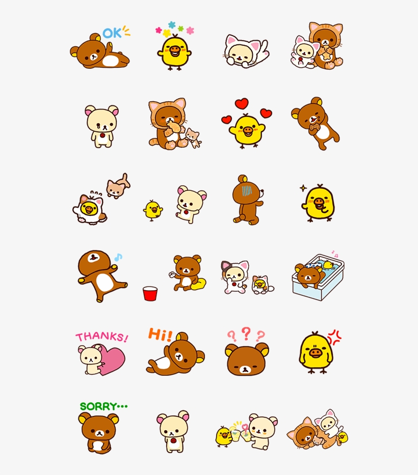 Rilakkuma Transparent Line Sticker - Rilakkuma Stickers Rilakkuma Png ...