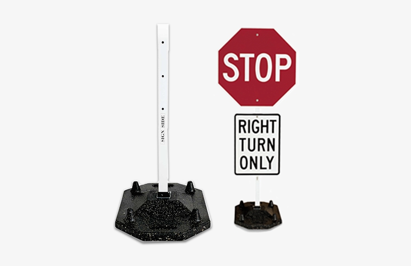 Portable Sign Stand With 10 Lb - Stop Sign - Free Transparent PNG ...