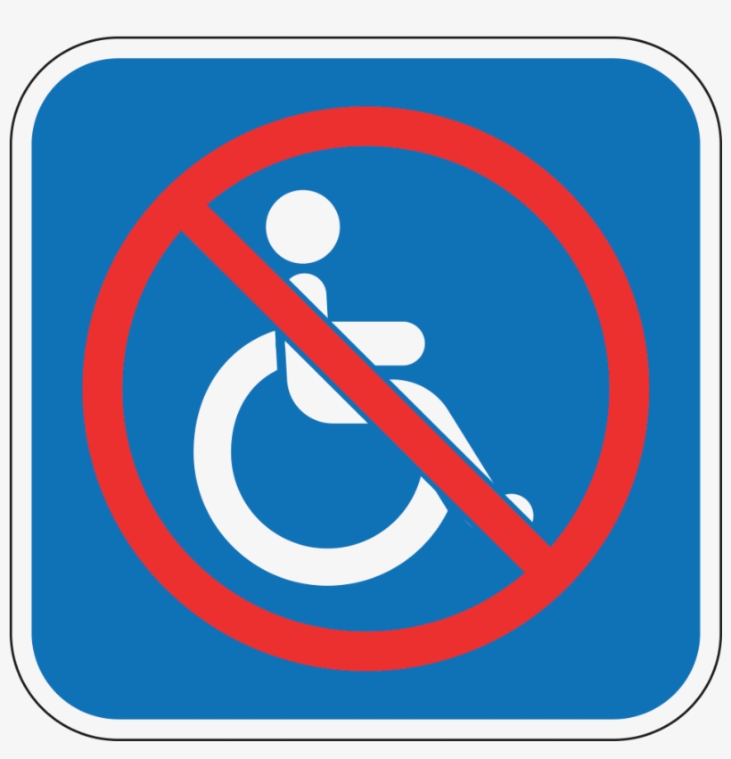 No Handicap Wheelchair Logo, 10"x10" - Disability - Free Transparent ...