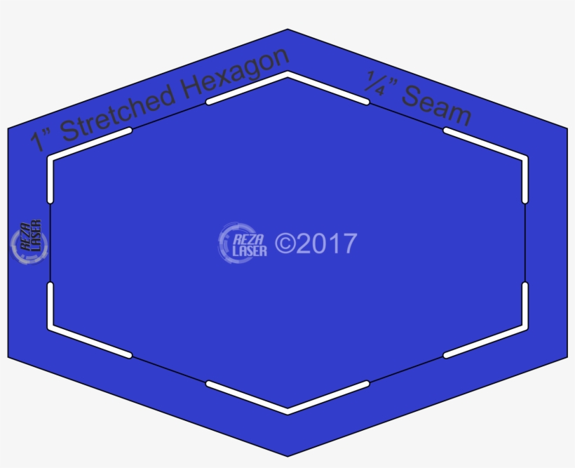 Hexagon Stretched 1″ Inch Acrylic Template Keyhole - Diagram - Free ...