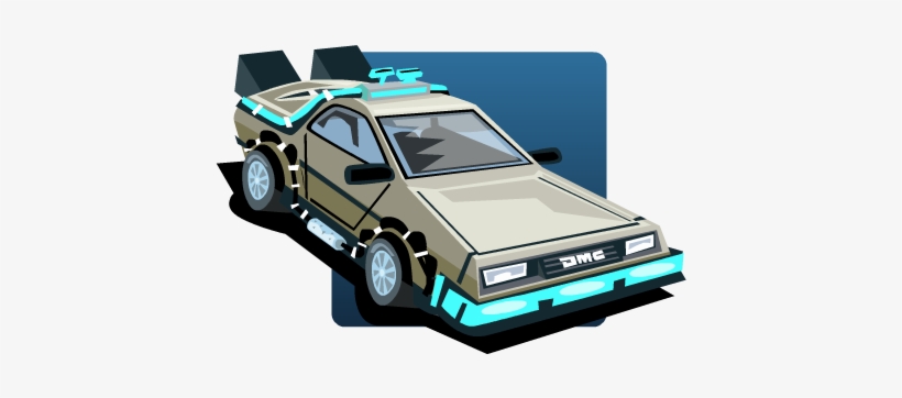 Svg Black And White Library Delorean Vector - Scalable Vector Graphics ...