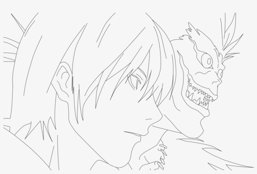 Light Yagami Y Ryuk By Elgranl On Deviantart - Line Art - Free ...