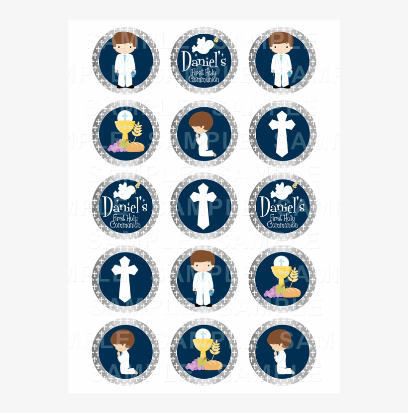 First Holy Communion Edible Cupcake Toppers - First Communion Cupcake ...